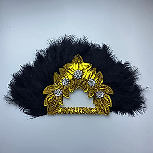 Msbfea Big Size Evantaille Mariage Africain Feather Fan Ladies Wedding Red Color Turkey Feather Fan for Bride Feather Nigerian - 32cmx55cm Color 125