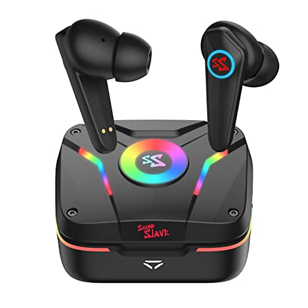 LTC SS-503 TWS Wireless Earbuds, Bluetooth 5.1 in-Ear Earphones with Wireless Charging Case IPX4 Waterproof, Built-in Mic RGB Stereo Headphones for Sport, Gaming, Black