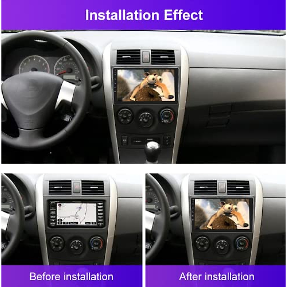 2G 32G Android 11 Car Radio for Toyota Corolla 2009-2013 with Carplay Android Auto, 9'' Touch Screen Car Stereo Bluetooth Navigation Media Player GPS Hi-Fi WiFi FM Rear Camera
