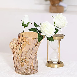 JAKY-Global Artificial Silk Fake Roses Flowers 21pcs Flower Head Buds DIY Wedding Bridal Bouquets Combo Centerpieces Decorations for Bridal Shower Cake Baby Shower(White)