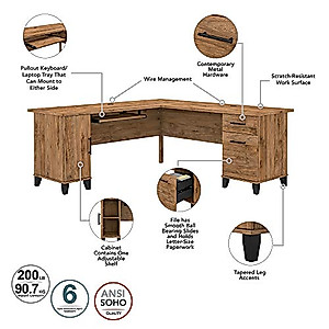 Bush Furniture Somerset 72W L Shaped Desk with Hutch