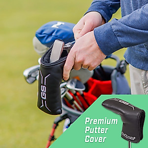 GoSports GS1 Tour Golf Putter – 34” Right-Handed Blade Putter with Milled Face, Choose Oversized Fat Grip or Traditional Grip, Silver