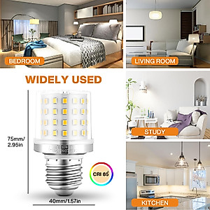 MIAOKE E26/E27 3 Way LED Bulb,10W 3 Light Mode Dimmable，900Lumen Light Bulb，Can Reduce Energy Consumption by 90%，Spiral Light Bulbs are Suitable for Bathroom，Ceiling Fan and Outdoor（4 Pack）