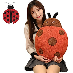 TONGSONG Cute Pillow Plush Ladybug Stuffed Animal Stuff Ladybird Plush Pillow Toys Kawaii Soft Lady Beetle Pillow Hugging Stuffed Ladybug Gift for Kids Home Decor¡­