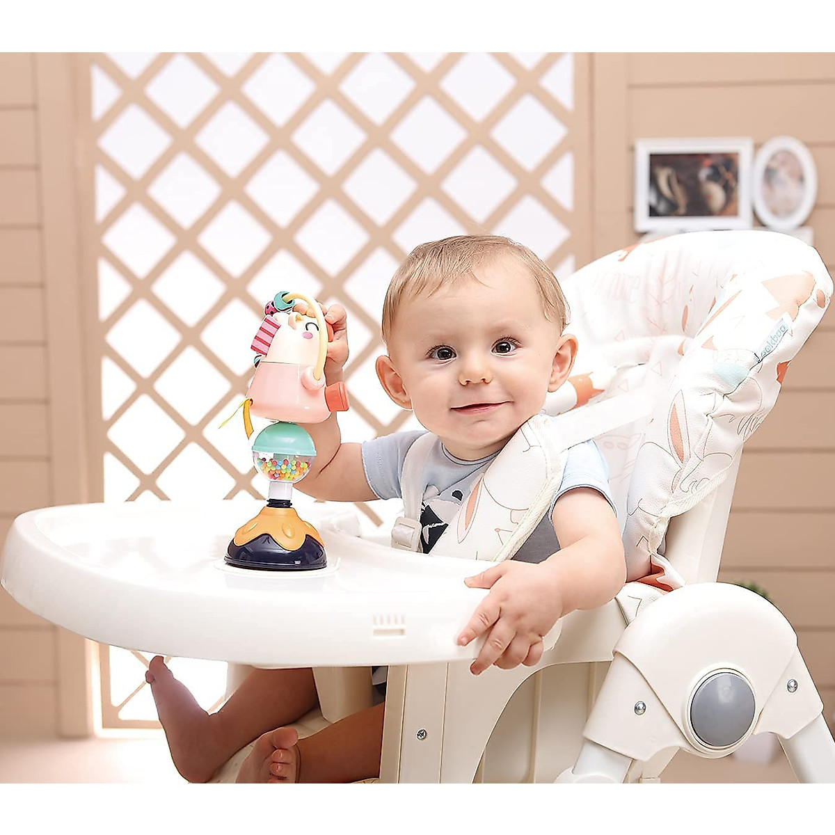 Baby Toys 6 to 12 Months - High Chair Toys with Powerful Suction Cups, Baby Rattles Shaker, Turn, Suction Toys for Baby 0-6-12-18 Months, Gift for Baby Boy & Girl