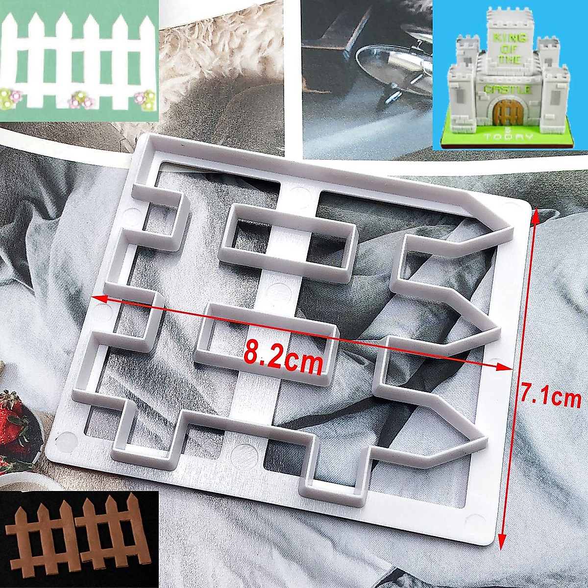 Markeny 10 Pack Cake Fondant Embossing Mold Balloon Cloud Fence Cookie Cutters Biscuit Moulds for Sugarcraft Fondant Baking Mold Cupcake Decorating