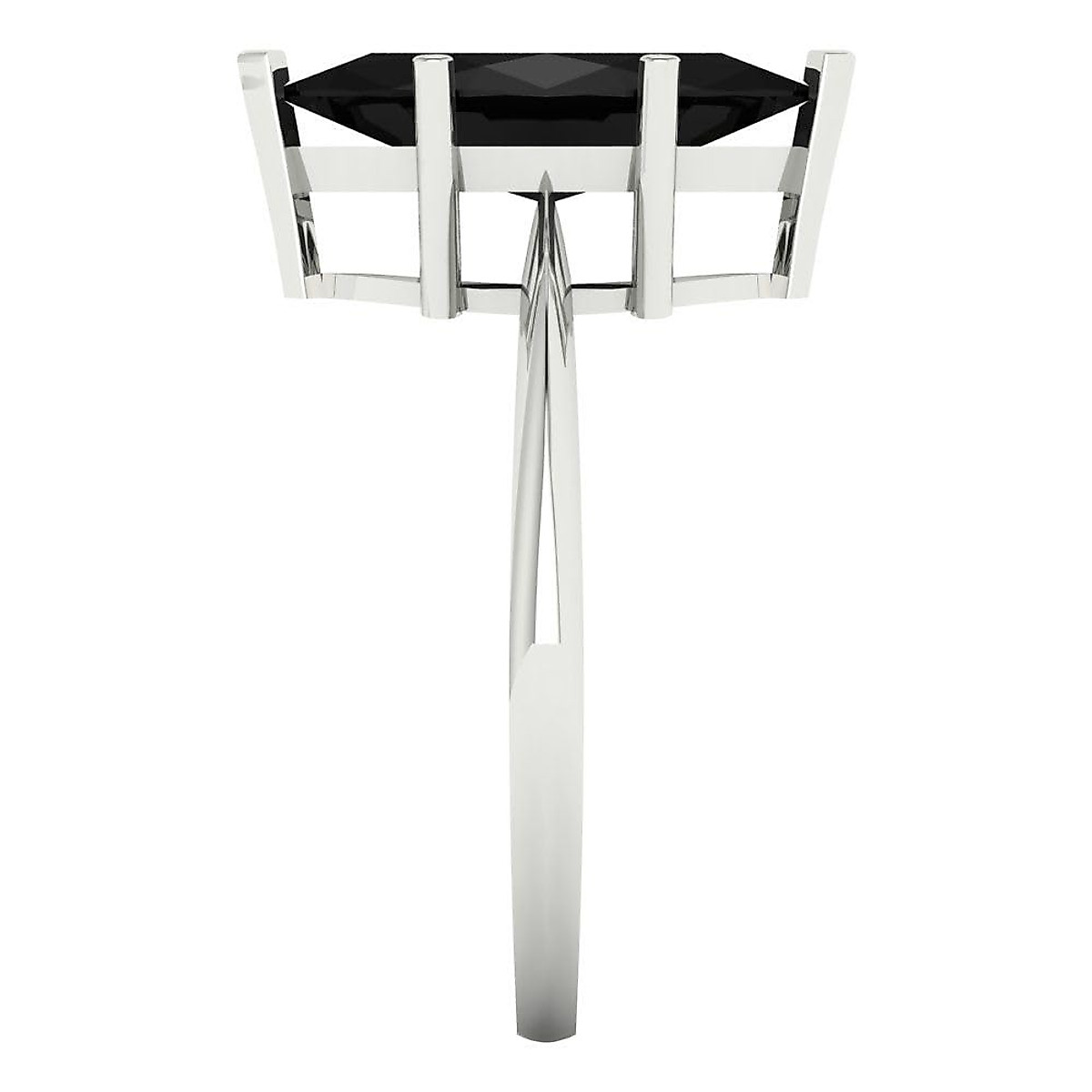 2.50 ct Marquise Cut Solitaire Genuine Natural Black Onyx Wedding Bridal Designer Anniversary Engagement Ring 14k White Gold 9