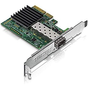 TRENDnet 10 Gigabit PCIe SFP+ Network Adapter, Convert A PCIe Slot Into A 10G SFP+ Slot, Supports 802.1Q, Standard & Low-Profile Brackets Included,Compatible with Windows & Linux, Black,TEG-10GECSFP