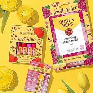 Burt's Bees Bee Mine Lip Balm Gift Set, Strawberry, Dragonfruit Lemon, Pomegranate and Watermelon, 4 Personalized Lip Balms, Pack May Vary