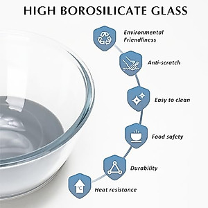 MR. CHOU Glass Food Storage Containers Set - 6-Piece Leak-Proof Bento Box with No-Slip Base - Stackable Meal Prep Containers - Ideal for Lunch, Leftovers, and Pantry Organization (0.5QT, 1.1QT, 2.2QT)