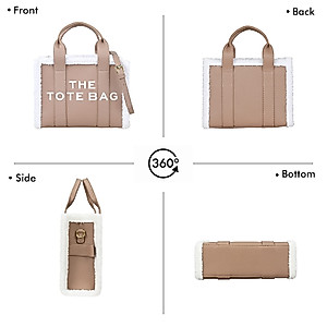 JQAliMOVV The Tote Bags for Women - Personalized Leather Mini Top-Handle Crossbody Handbag for Travel Work Shopping (Khaki)