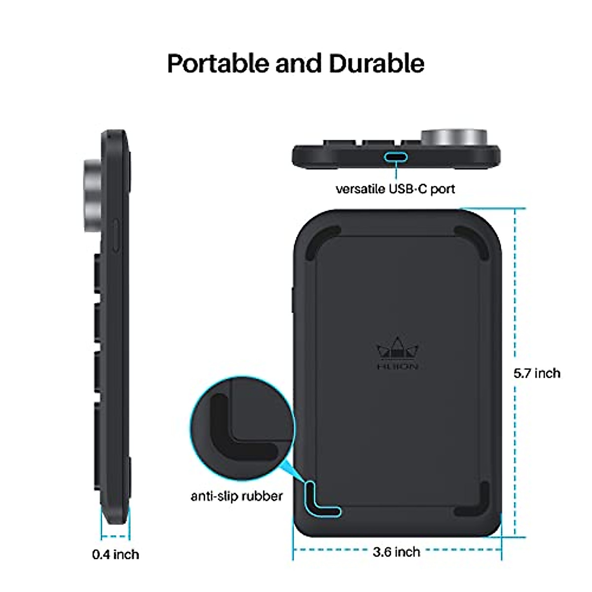 HUION Mini KeyDial KD100 Wireless Express Key Remote Control Shortcut Keyboard with Dial 18 Customized Express Keys for Graphics Drawing Tablet, PC, Mac, Laptop, Surface Pro