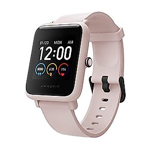 Amazfit Bip S Lite Smart Watch Fitness Tracker for Women, 30 Days Battery Life, 1.28”Always-on Display, 14 Sports Modes, Heart Rate & Sleep Monitor, 5 ATM Water-resistant, for Android iPhone(Pink)