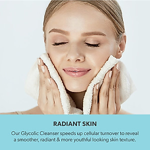 Serious Skincare Glycolic Cleanser 12 oz. - Glycolic Acid Skin Retexturizing Facial Wash - Aloe Leaf Juice – Normal, Oily, Combination Skin - Creamy Deep Pore Cleansing Formula