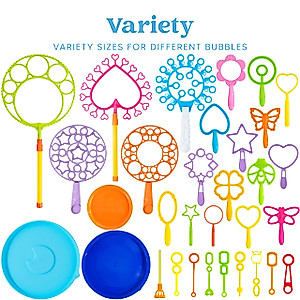 Sloosh 36 Packs Big Bubble Wands Set, 20" Giant Bubble Wand Toys with Tray Bulk, Large Bubble Maker for Kids Adults, Summer Toys, Birthday Party Favors, Outdoor Activities