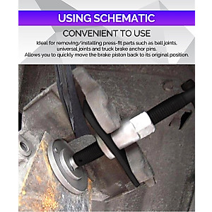 RACOONA Disc Brake Piston Caliper,Brake Caliper Piston Rewind Tool,Car Accessories Brake Piston Wind Back Tool,Car Rear Brake Pad Wind Back Tool,Brake Caliper Rewind Tool Disk Brake Pad Replacement