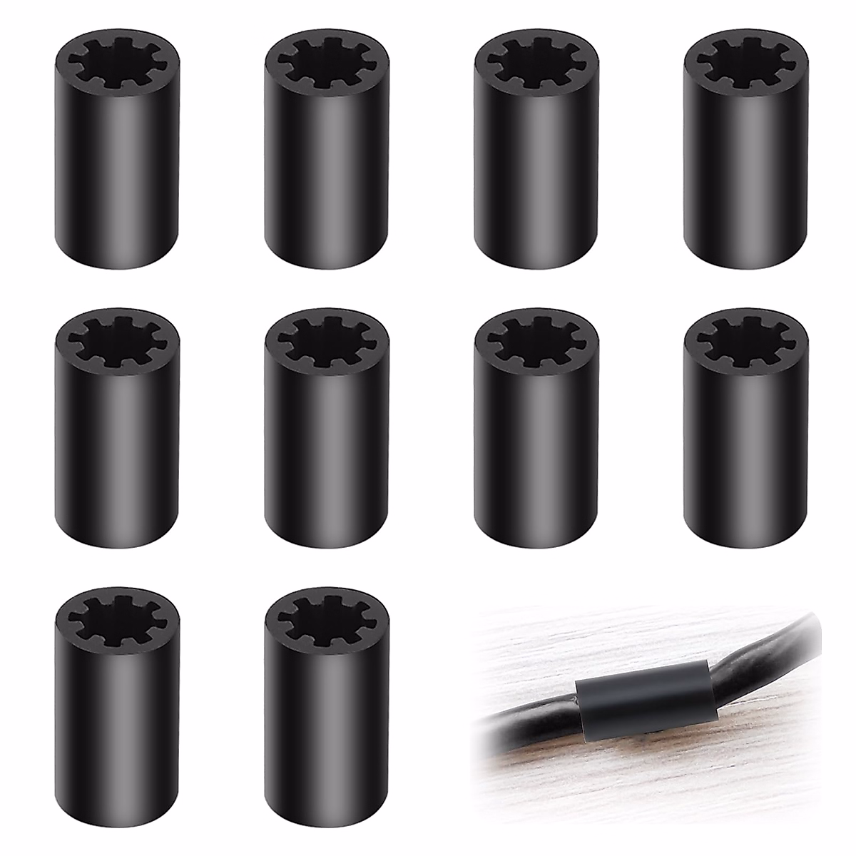 Jawfait 10Pcs Screw Drive Coupler Part for LiftMaster, Garage Door Opener Coupler Sprocket Parts, Black Shock-Absorbing Rubber Sleeve Compatible with LiftMaster Chamberlain Garage Door Opener