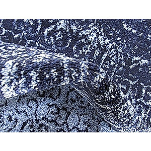 Unique Loom Del Mar Collection Area Rug-Transitional Inspired with Modern Contemporary Design, Rectangular 5' 1" x 8' 0", Blue/Navy Blue