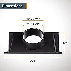 POWERTEC 70152 Router Table Dust Port | 2.5 ID inch x 6.5 inch Dust Collection Adapter for Router Table Fence