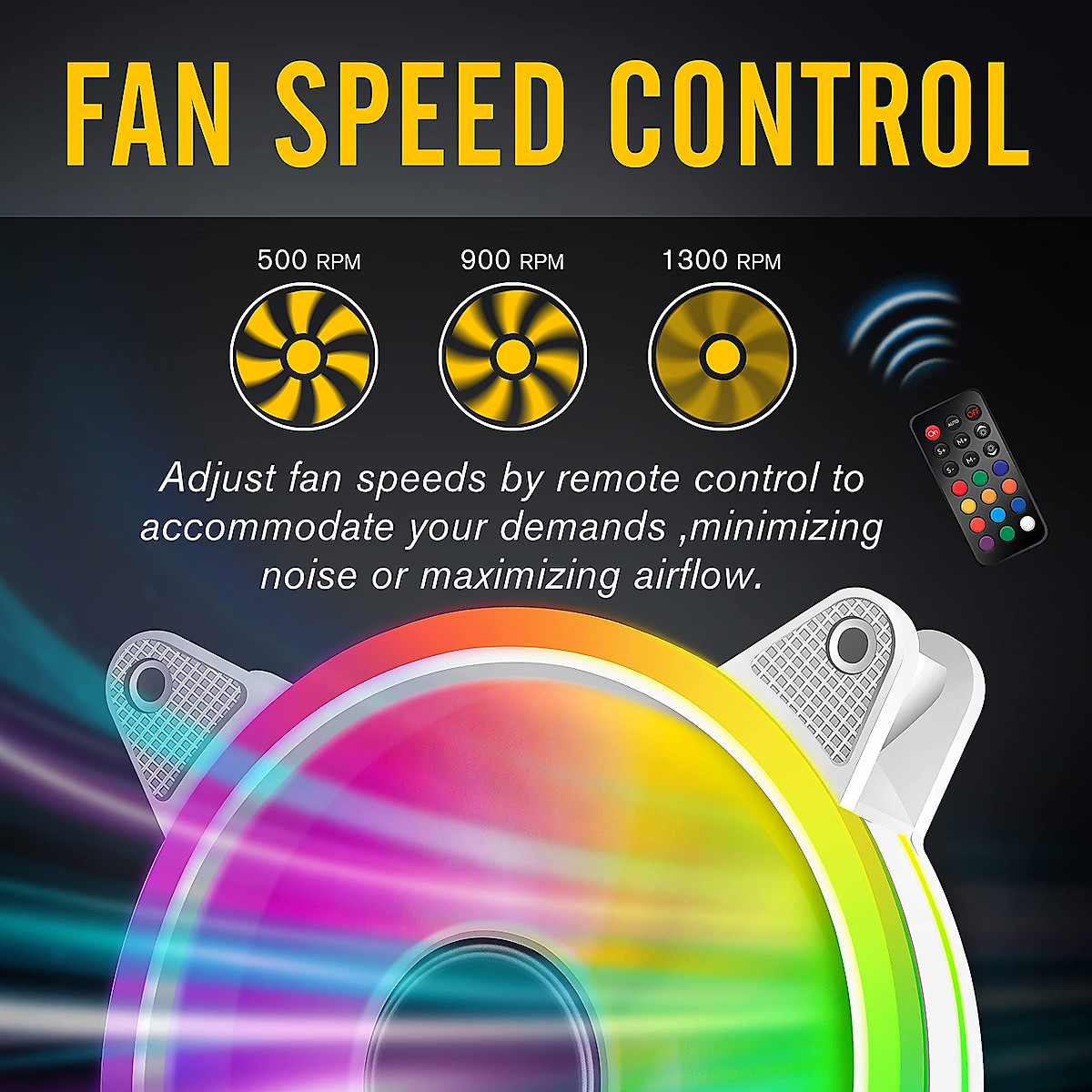 EZDIY-FAB White Moonlight 120mm RGB Case Fan with Fan Hub X and Remote,Motherboard Aura SYNC,Speed Control, ARGB Fan for PC , Desktop Case-6 Pack