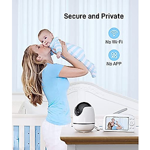 Konnek Stein Baby Video Monitor, Baby Monitor with Camera and Audio 720P HD Resolution, 5.5" Display, Remote Pan/Tilt/Zoom, Two Way Audio, Night Vision, Lullabies, Room Temperature, for New Parents