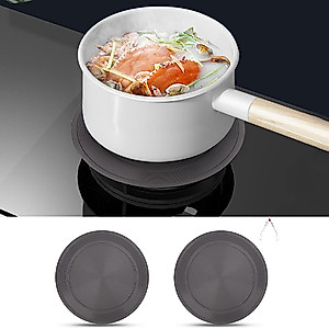 Heat Diffuser Plate, Aluminum Gas Stove Diffuser Heat Conduction Plate, Reducer Flame Guard Simmer Ring Plate Non-stick Hob Ring Plate for Gas Stove Glass Cooktop Converter(Black)