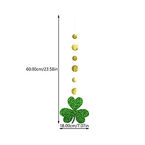 ABOOFAN Patricks Day Shamrock Decorations: 12pcs Lucky Irish Clover Steamers Four Leaf Shamrock Backdrop Banner Hanging Irish Birthday Wedding Baby Shower