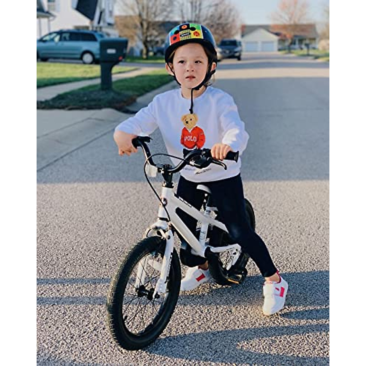Royalbaby Freestyle Dual Handbrakes Kids Bike 14 Inch Toddlers Learning Bicycle with Training Wheels for Boys Girls Beginners Age 3-5 Years, White
