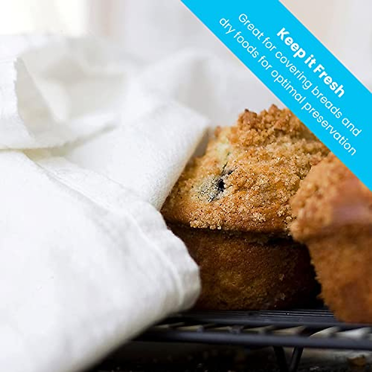 Zeppoli Flour Sack Towels -12-Pack - 28" x 28" 100% Cotton Linen Kitchen Towels - Absorbent Flour Sack Dish Towels - White Tea Towels for Kitchen - Ring Spun Cotton White Dish Drying Towels