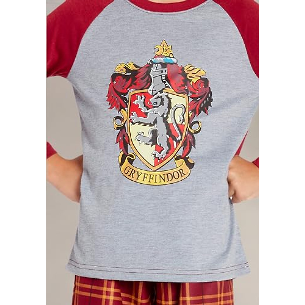 Harry Potter Pajamas Little And Big Boys Raglan Shirt And Pants Sleepwear Set- (Gryffindor, Medium, 8)