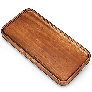 Small Wooden Platter Best Charcuterie Board Acacia Wood Serving Trays Cheese Boards Cake Appetizer Plates Kitchen Charcuterie Platters for Food Dish Rectangular Dessert Snack Decorative Tray