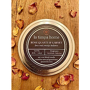 Intention Candle, Love and Energy Balance, Gemstones - Soy Candles for Prosperity, Ritual and Meditation. Explore now!