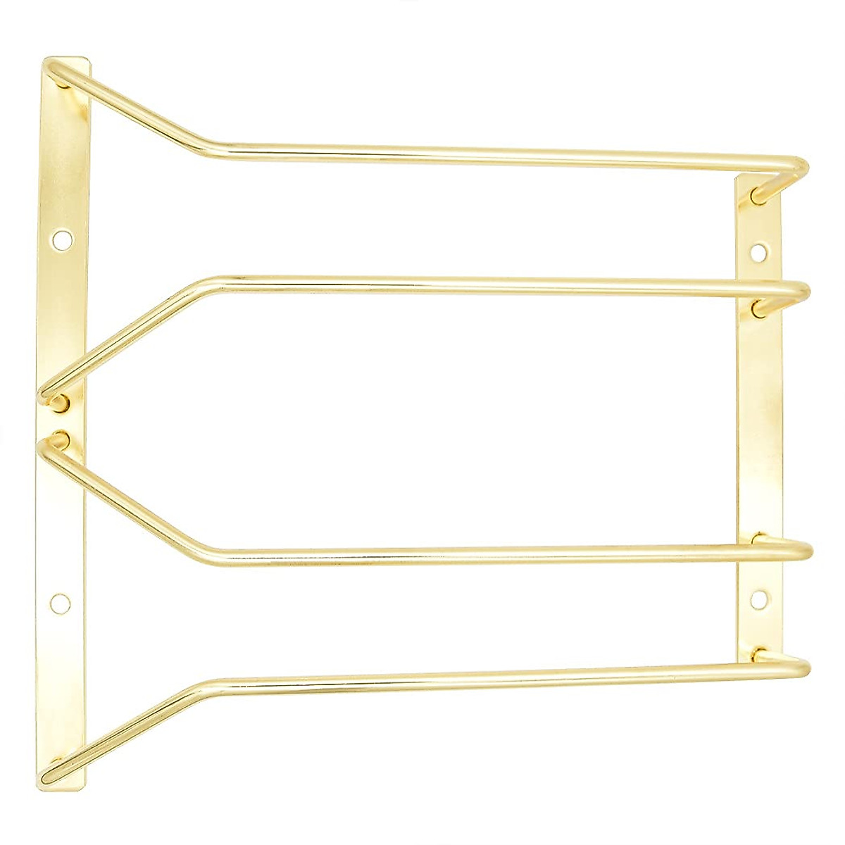 ZOOHOT 22.5cm Wine Glass Rack - Under Cabinet Stemware Wine Glass Holder Glasses Storage Hanger Metal Organizer for Bar Kitchen, Gold Finish (2 Rows, 1 Pack)