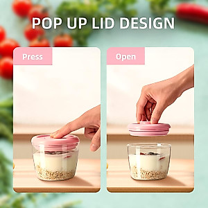 Ankou Meal Prep Containers Reusable Glass Overnight Oats Containers With Lids Pop Airtight Food Storage Containers Bowls for Breakfast Salad Leftovers Yogurt Icecream 14oz 400ml 4 Pack