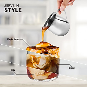 EHOMEA2Z Stainless Steel Bell Creamer Espresso Shot Frothing Pitcher Cup Latte Art (2, 3 Oz)
