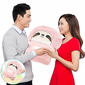 Sloth Wearable Hooded Blanket for Adults - Super Soft Warm Cozy Plush Flannel Fleece & Sherpa Hoodie Throw Cloak Wrap - Sloth Gifts for Women Adults and Kids