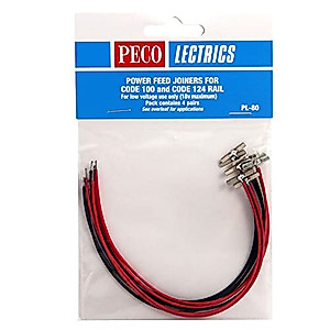 Peco Trains PPCPL80 HO Code 100/124 Power Feed Joiner (4pr)