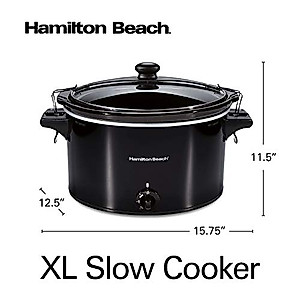 Hamilton Beach Slow Cooker, Extra Large 10 Quart, Stay or Go Portable With Lid Lock, Dishwasher Safe Crock, Black (33195)