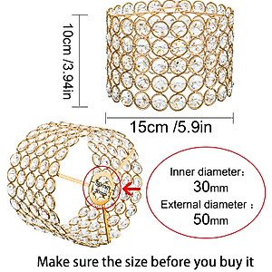 Crystal Lamp Shade Ceiling Light Shade Fitting for Living Room, Bedroom and Bathroom, Warm White, Bulb Not Included (Gold, 5.9 x 5.9 x 3.94 Inch)