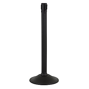 US Weight - U2000 Sentry Stanchion with 6.5 Foot Retractable Belt – Easy Connect Assembly (2-Pack), Black