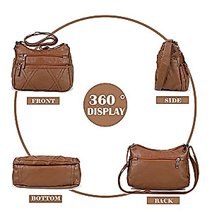 Small Crossbody Bags for Women Leather Shoulder Purses Vegan women Cross body Bag Mini Purse and Handbag Lightweight Ladies Pocketbook Brown