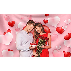 Valentine's Day Party Backdrop - Beautiful Romantic Blossom Love Heart Theme Studio Background Banner Decorations Photography Supplies - Happy Valentine's Day Photo Booth Backdrops - 70.8 x 43.3 Inch