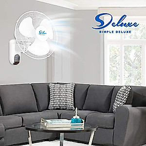 Simple Deluxe Digital Wall Mount Fan with Remote Control 3 Oscillating Modes, Speed, 72 Inches Power Cord
