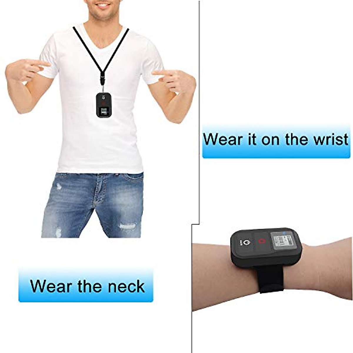 Suptig Remote WiFi Remote Compatible for Gopro Hero 8 Hero 7 Black Hero 6 Hero 5 Hero 4 Hero Session Hero 3 Hero 3+ Hero +LCD Max Fusion Waterproof Wireless Remote WiFi Remote (Black)