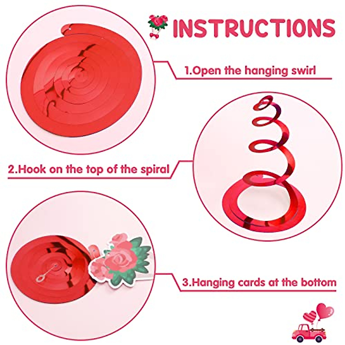 28 PCS Birthday Party Decorations Hanging Swirl - Pink Ceiling Spiral Ornaments for Girl Princess Party Wedding Anniversary, Gender Reveal Party Baby Shower Wall Door Windows Decor Classroom Supplies