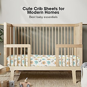 Little Grape Land Crib Sheets for Girls and Boys, 2pk Baby Crib Fitted Sheet for Standard Size Crib and Toddler Mattress, Super Soft Baby Sheet (Safari)