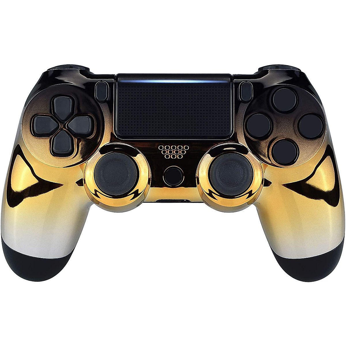 MODDEDZONE Chrome Gradient Black Gold Silver Custom UN-Modded Wireless Controller for PS-4