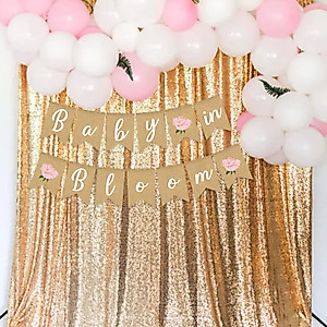 Gankbite Baby In Bloom Burlap Banner Flower Baby Shower Decoration Rustic Plant Sweet Girl Pink Floral Theme Party Supplies