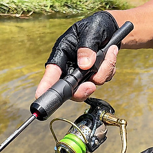 Rosewood DarkLight Short Carbon Handle Ultra Light Spinning Fishing Rod UL Casting Rod Ultralight Portable Rods for Streamer Fishing (1.55m Casting Rod)