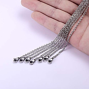 30 Pack 18 Inch Necklace Chain Stainless Steel Link Cable Chain Necklace with Lobster Clasps for DIY Jewelry Making